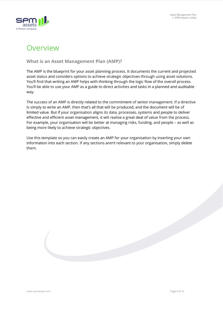 Asset Mananagement Plan Template | SPM Assets